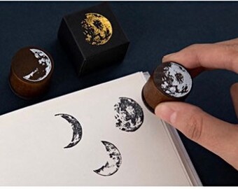 Moon Phases Mini Rubber Stamp Set - Etsy