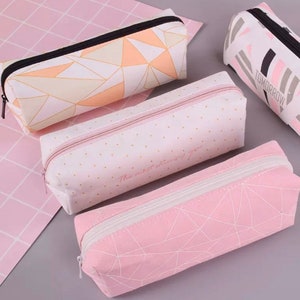 Pastel Geometric Pencil Case Canvas Pencil Case - Etsy UK