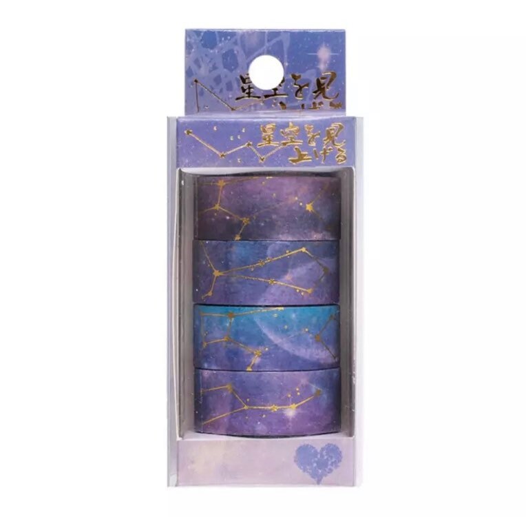 Galaxy Star Washi Tape Set Foiled Constellation Tape - Etsy