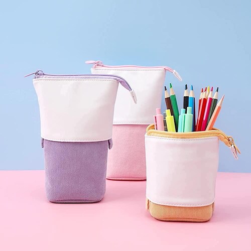 Pastel Pop up Pencil Case Corduroy Pencil Case Collapsable - Etsy UK