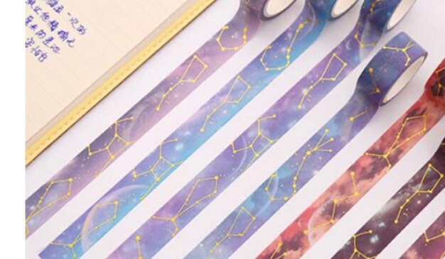 Galaxy Star Washi Tape Set Foiled Constellation Tape - Etsy