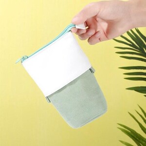 Pastel Pop up Pencil Case Corduroy Pencil Case Collapsable Pen Storage ...