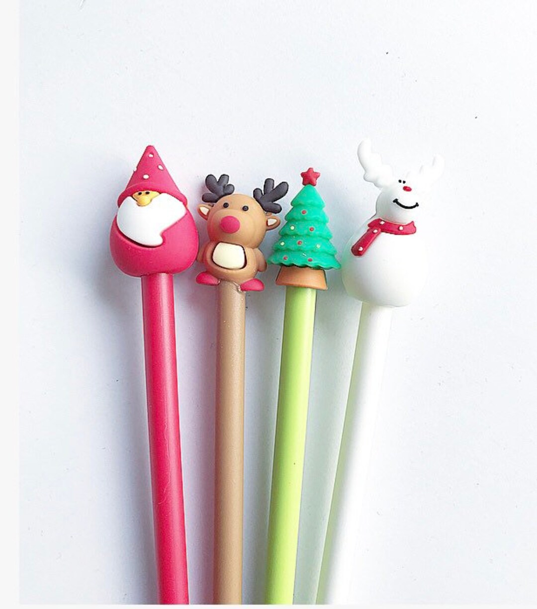 Festive Christmas Pen Set Black Ink Santa Pen, Reindeer Pen, Snowman ...