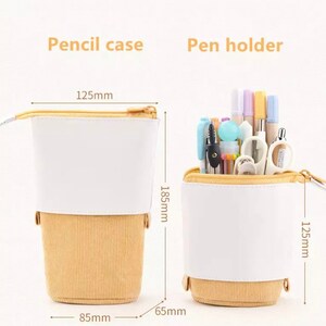Pastel Pop up Pencil Case Corduroy Pencil Case Collapsable Pen Storage ...