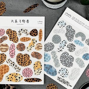 Leopard Print Sticker Set Leopard Stickers Animal Print Sticker Set 2 ...