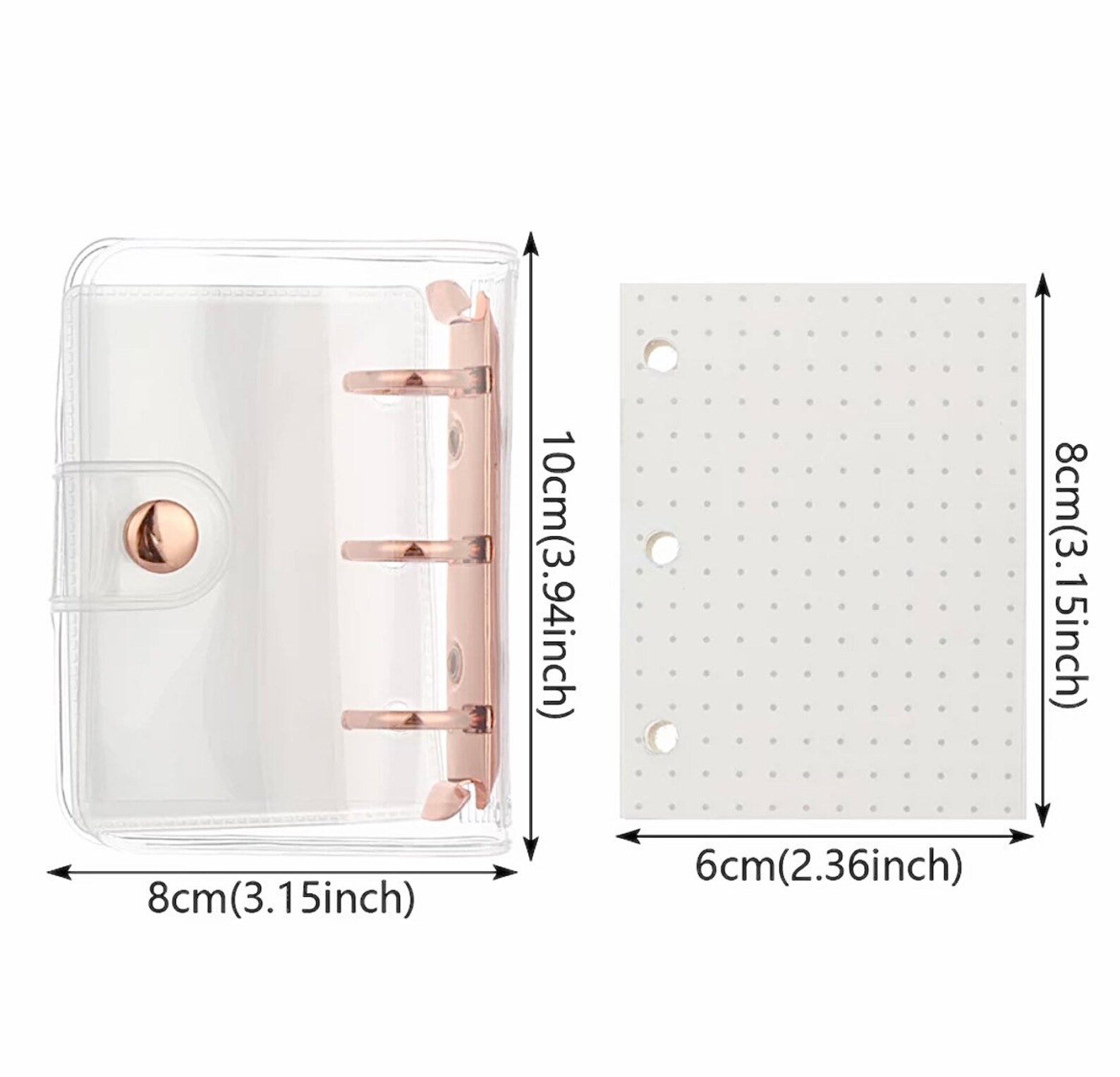 Clear Mini Binder Mini Journal 3 Hole Mini Journal - Etsy UK