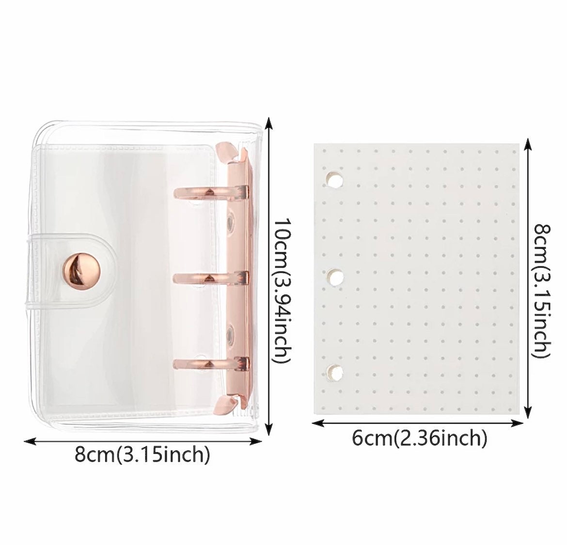 Clear Mini Binder Mini Journal 3 Hole Mini Journal - Etsy UK