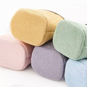 Pastel Pop up Pencil Case Corduroy Pencil Case Collapsable Pen Storage ...