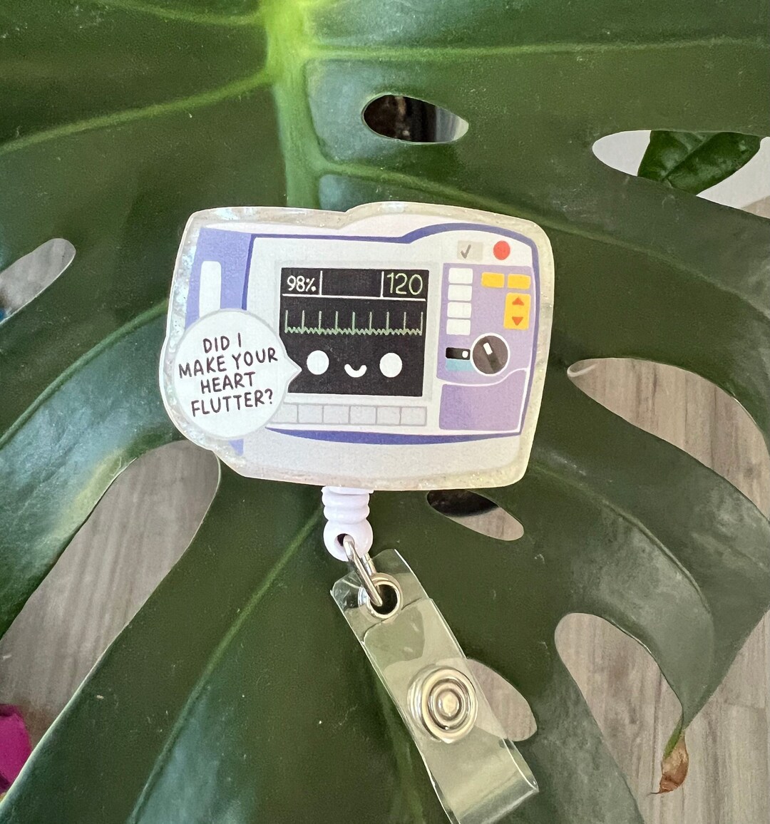 Retractable Flutter Cardiac Monitor Badge Reel - Etsy
