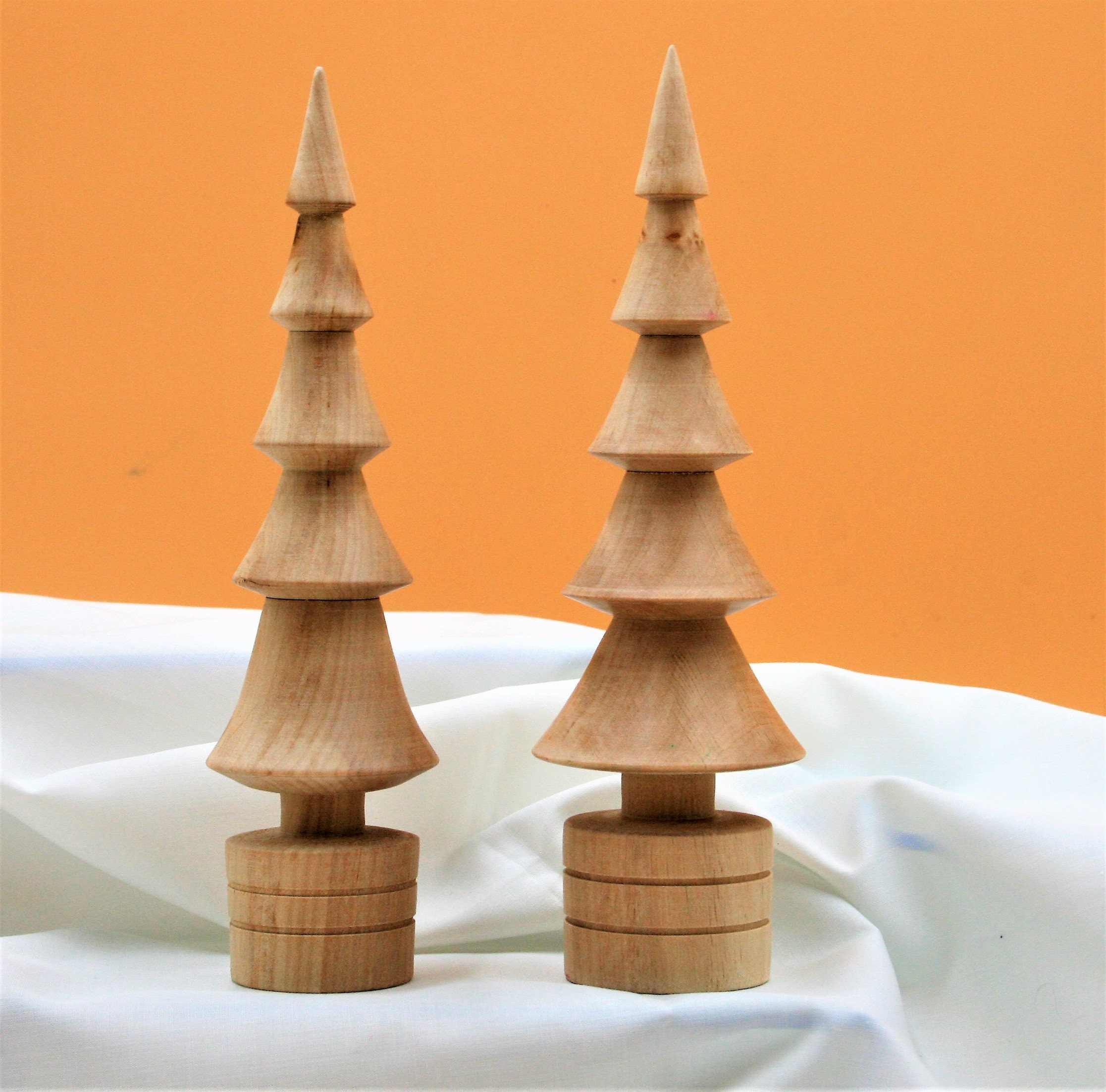Natural Wood Hand Turned Christmas Trees - Etsy UK