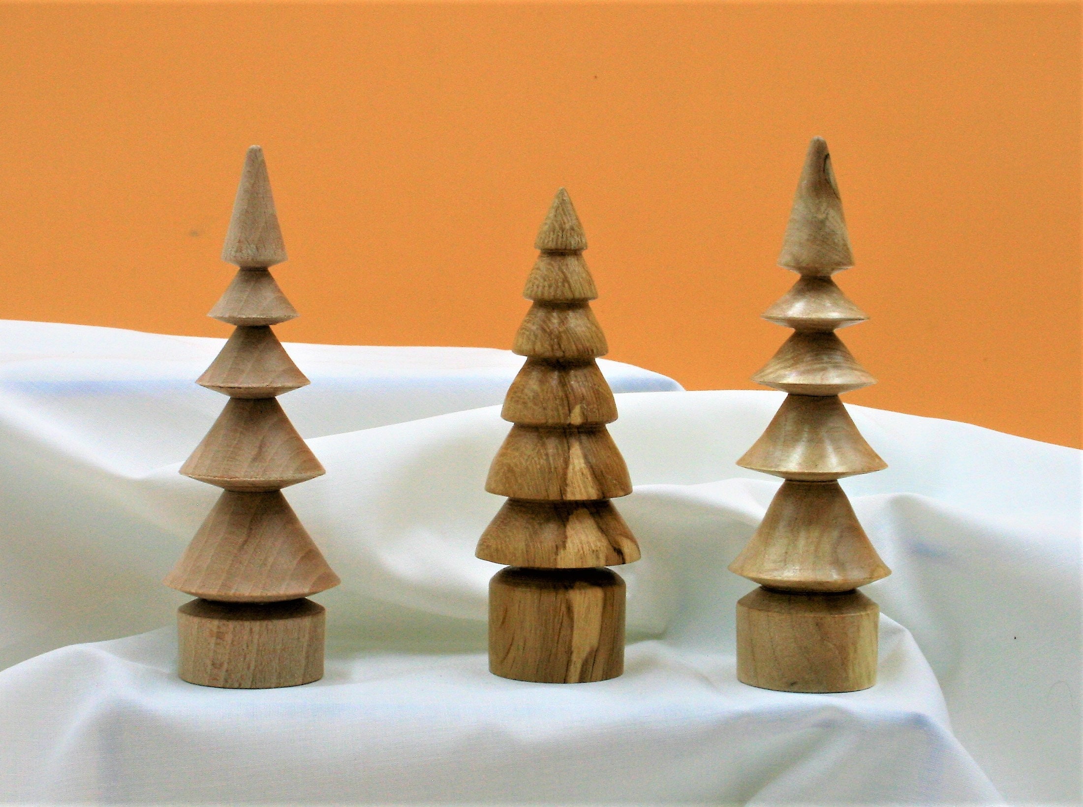 Natural Wood Hand Turned Christmas Trees - Etsy UK