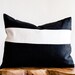 12 X 16 Off-white Horizontal Stripe on Contrasting Black Linen ...