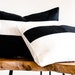 12 X 16 Off-white Horizontal Stripe on Contrasting Black Linen ...