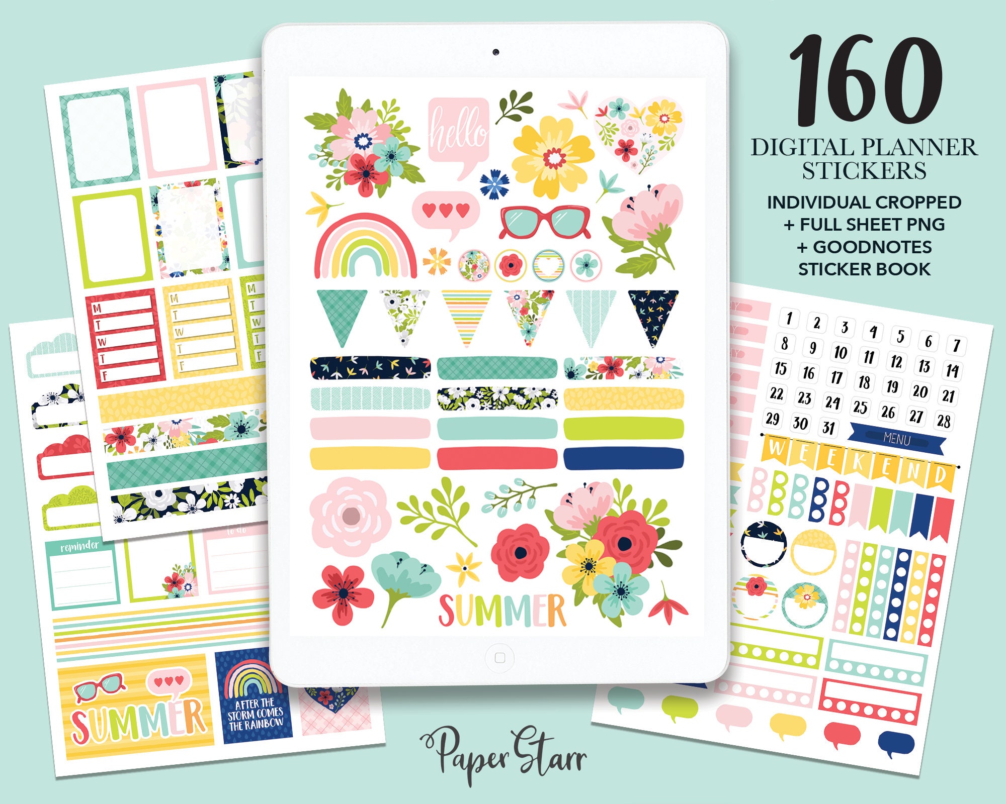 Rainbow Sticker Book 10 Pages Paper & Party Supplies Calendars ...