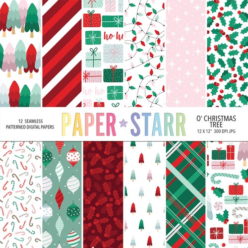 INSTANT DOWNLOAD Christmas Seamless Pattern Digital Paper - Etsy