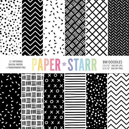 Pattern Design Digital Paper Black and White Pattern - Etsy