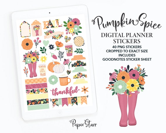 Calendars & Planners Personal Use. 40 Fall Digital Planner Stickers ...