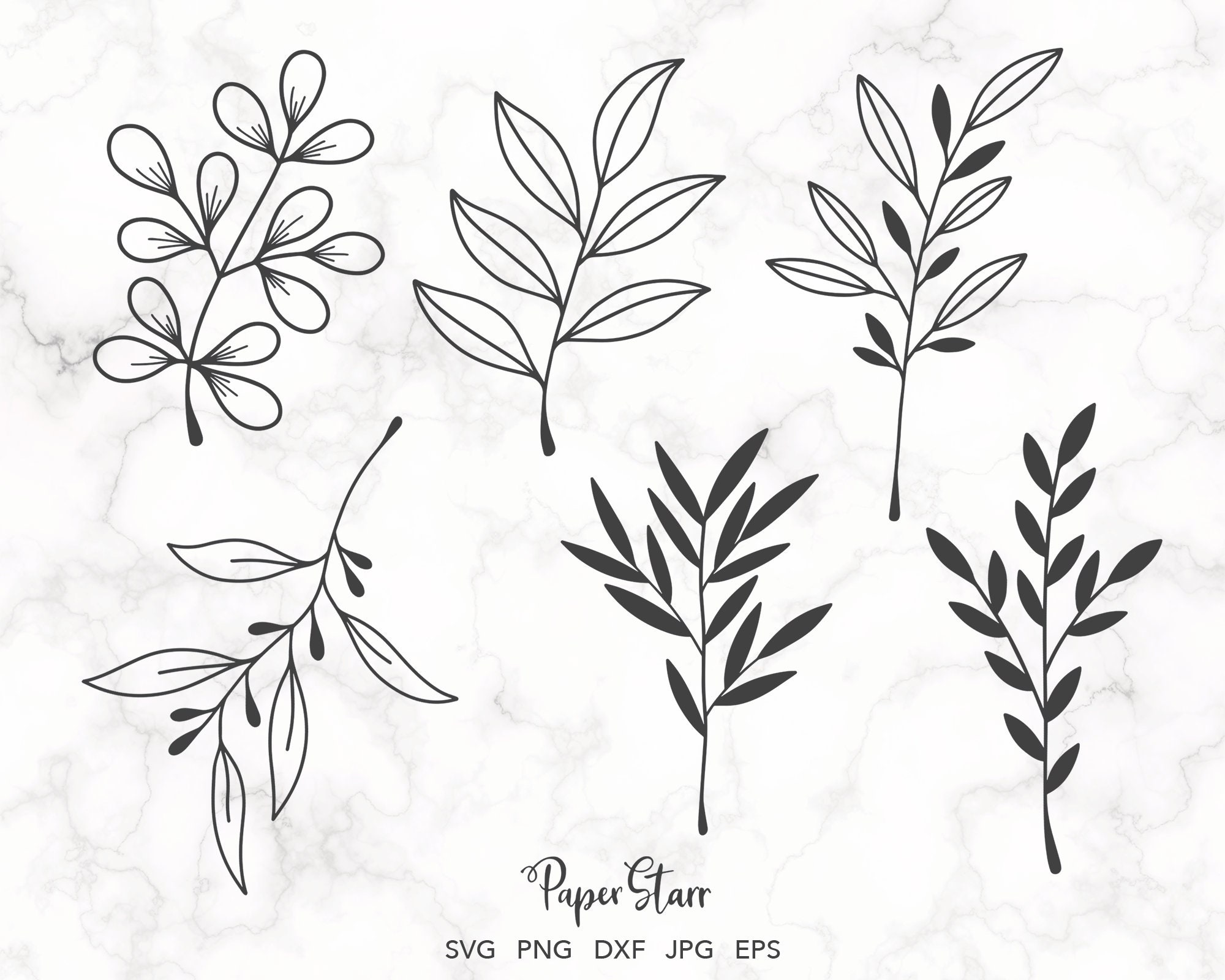 transfers bohemian png boho svg Leaves & Branches SVG/PNG Instant ...