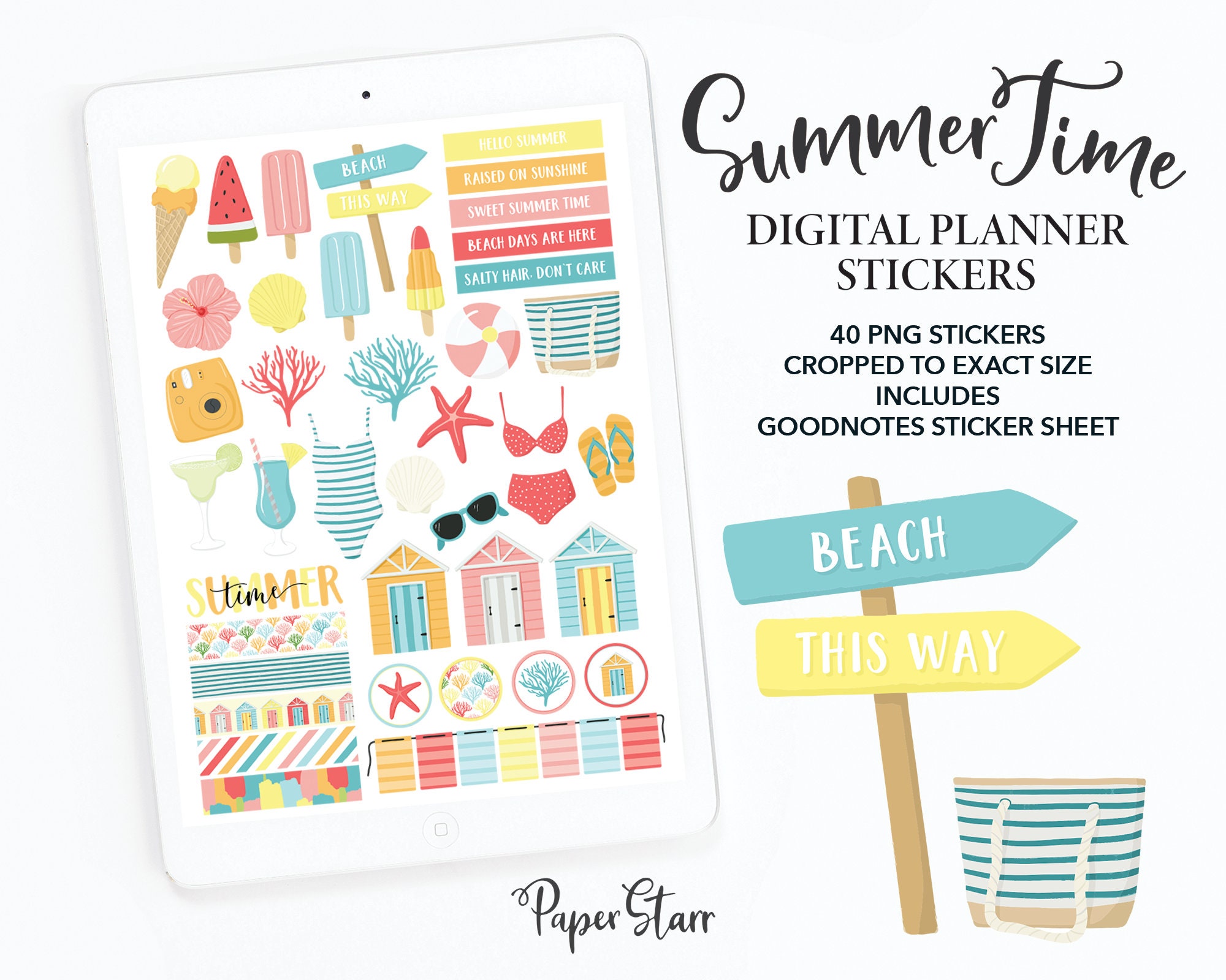 Stickers, Labels & Tags summer stickers digital planning goodnotes ...