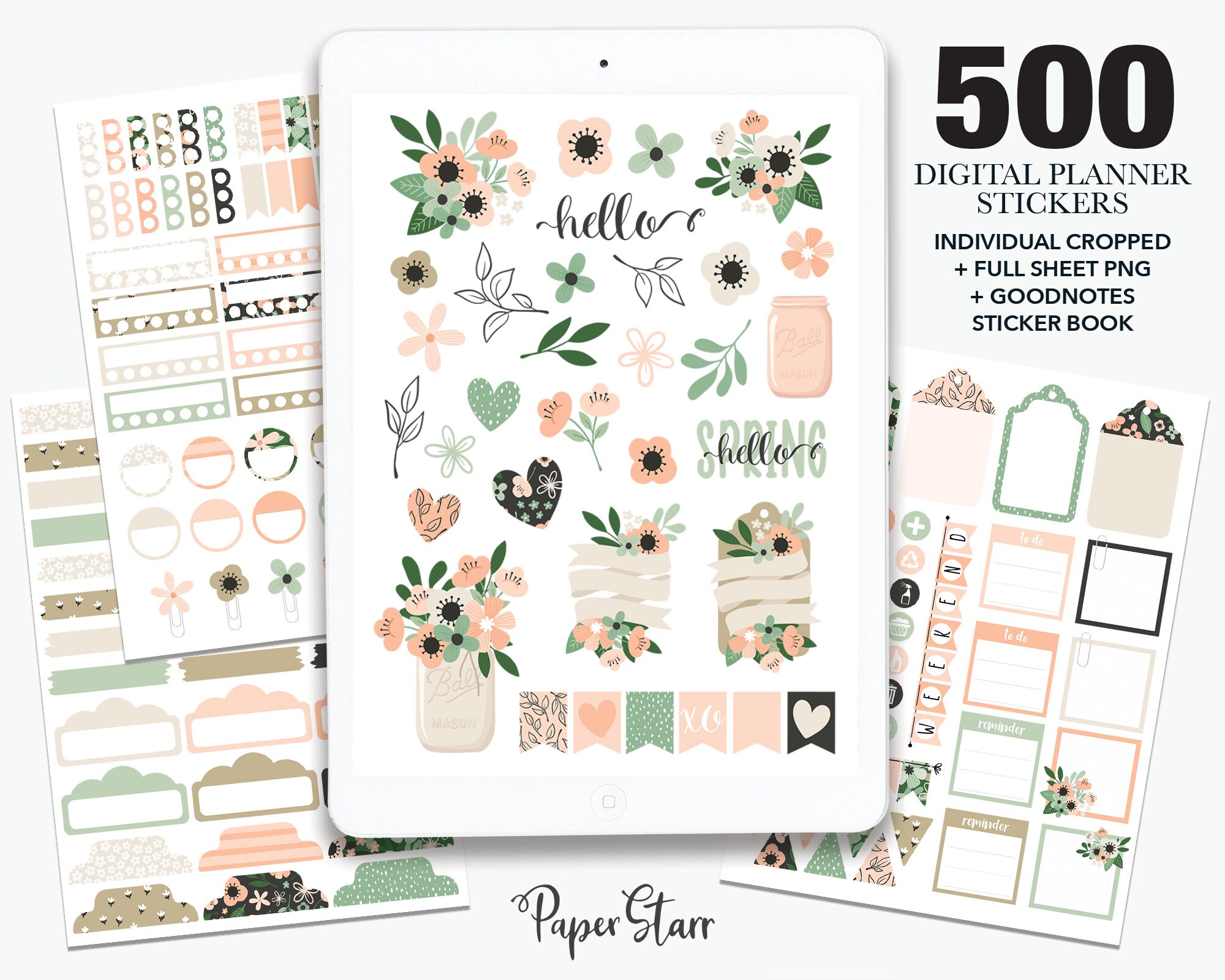 Goodnotes stickers Spring House Plants Cute Digital Planner Stickers ...