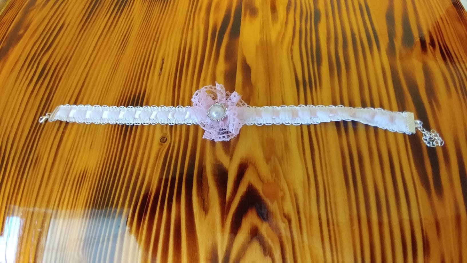 Handmade chokers with flowers rhinestones faux pearls gothic | Etsy