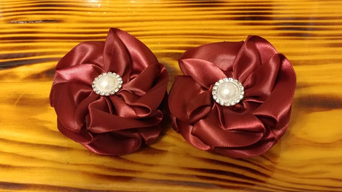 Handmade Halloween Gothic Ribbon Flowers With Faux Pearl and - Etsy