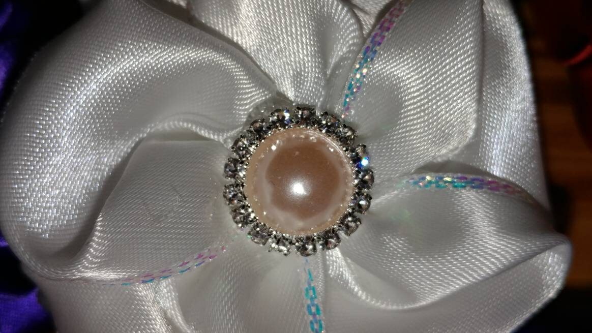 Handmade Halloween gothic ribbon flowers with faux pearl and | Etsy