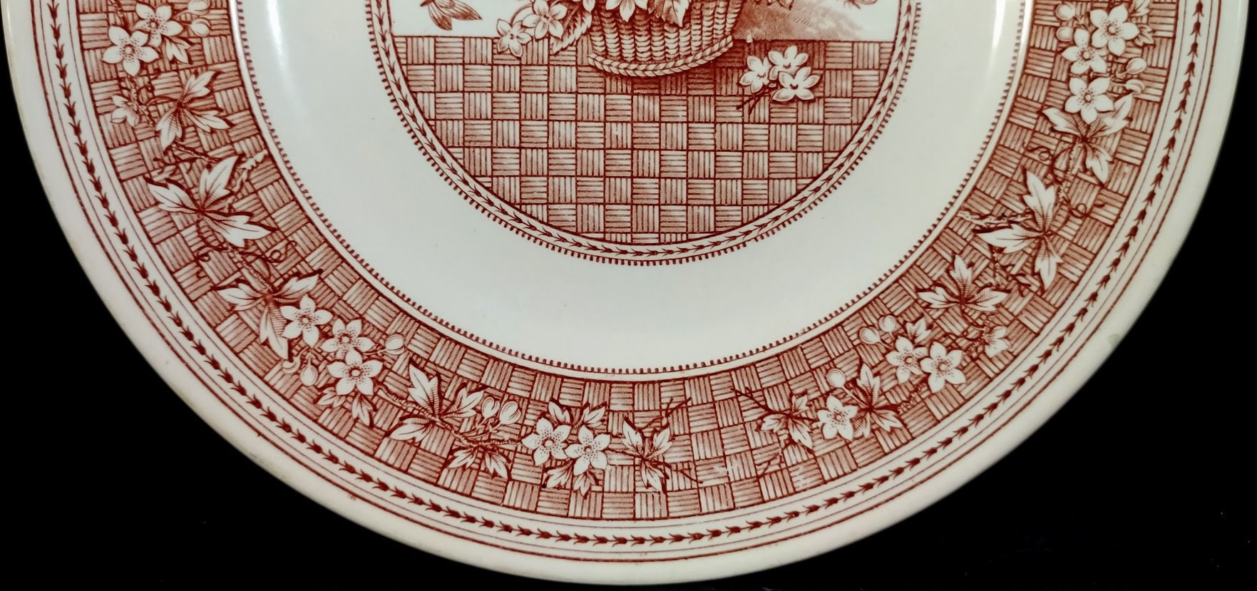 Antique 'basket' Aesthetic Transferware Plate by Old Hall Earthenware ...