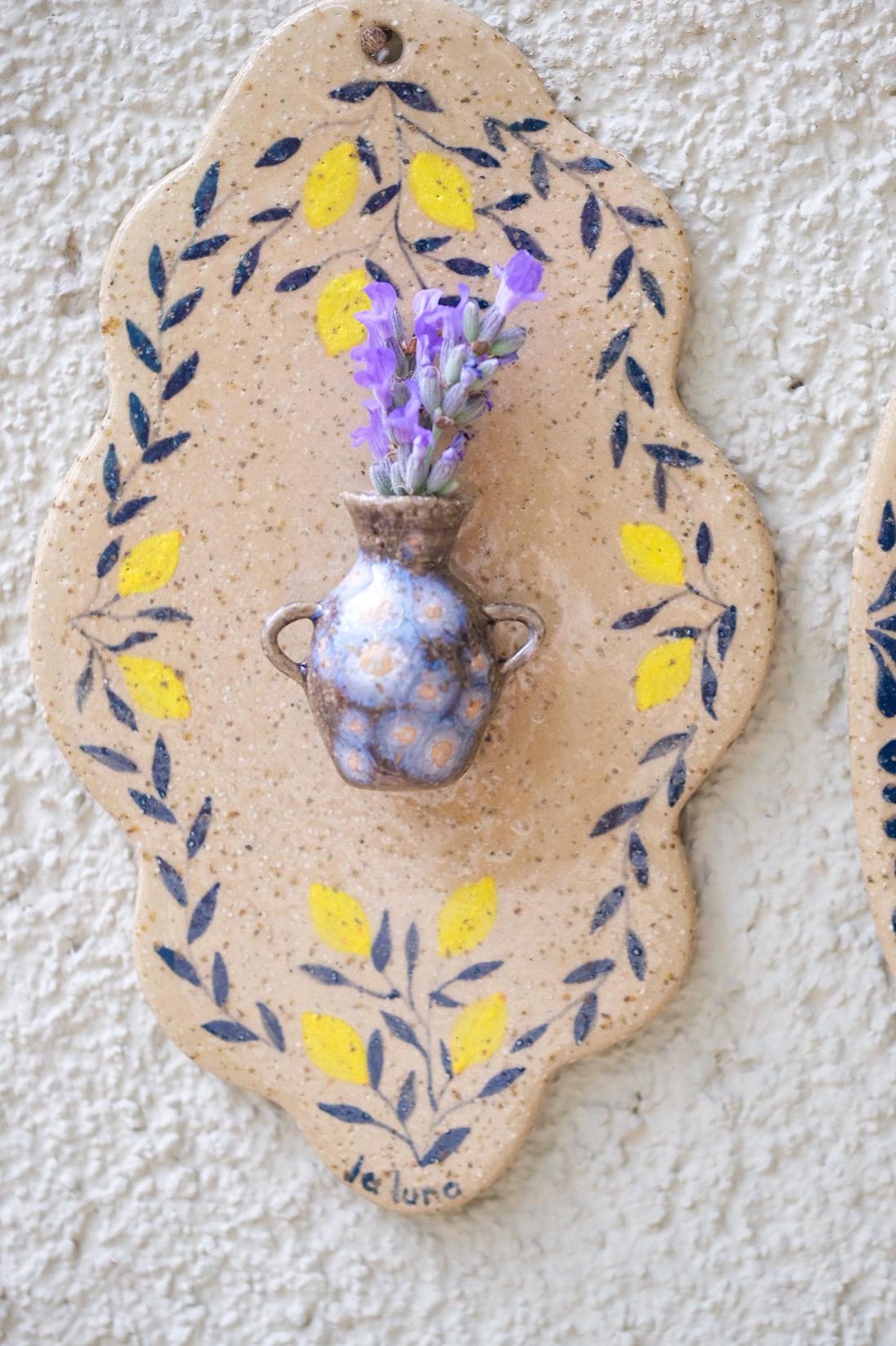Handmade Stoneware Ceramic Wall Hanging Art – Rustic Ceramic Home Decor ...