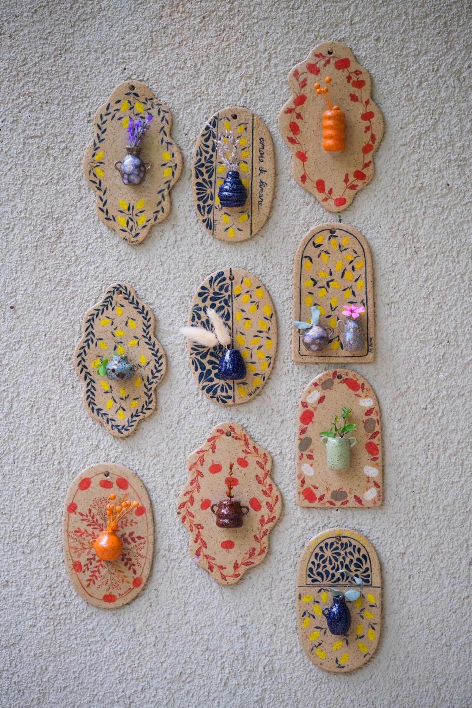 Handmade Stoneware Ceramic Wall Hanging Art – Rustic Ceramic Home Decor ...