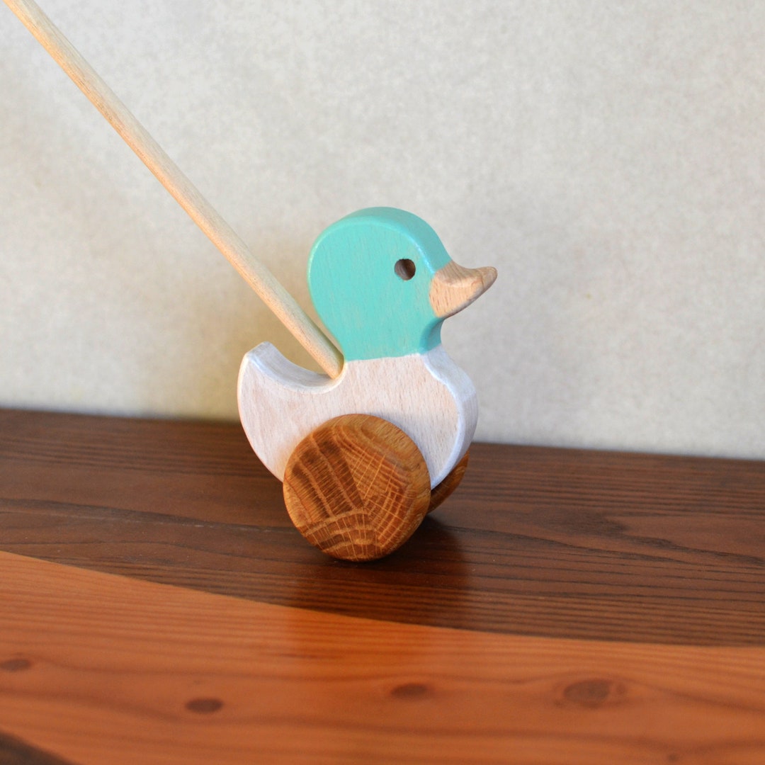 Wooden Duck Toy, Wood Push Toy, Wooden Toy, Wooden Toddler Toys - Etsy