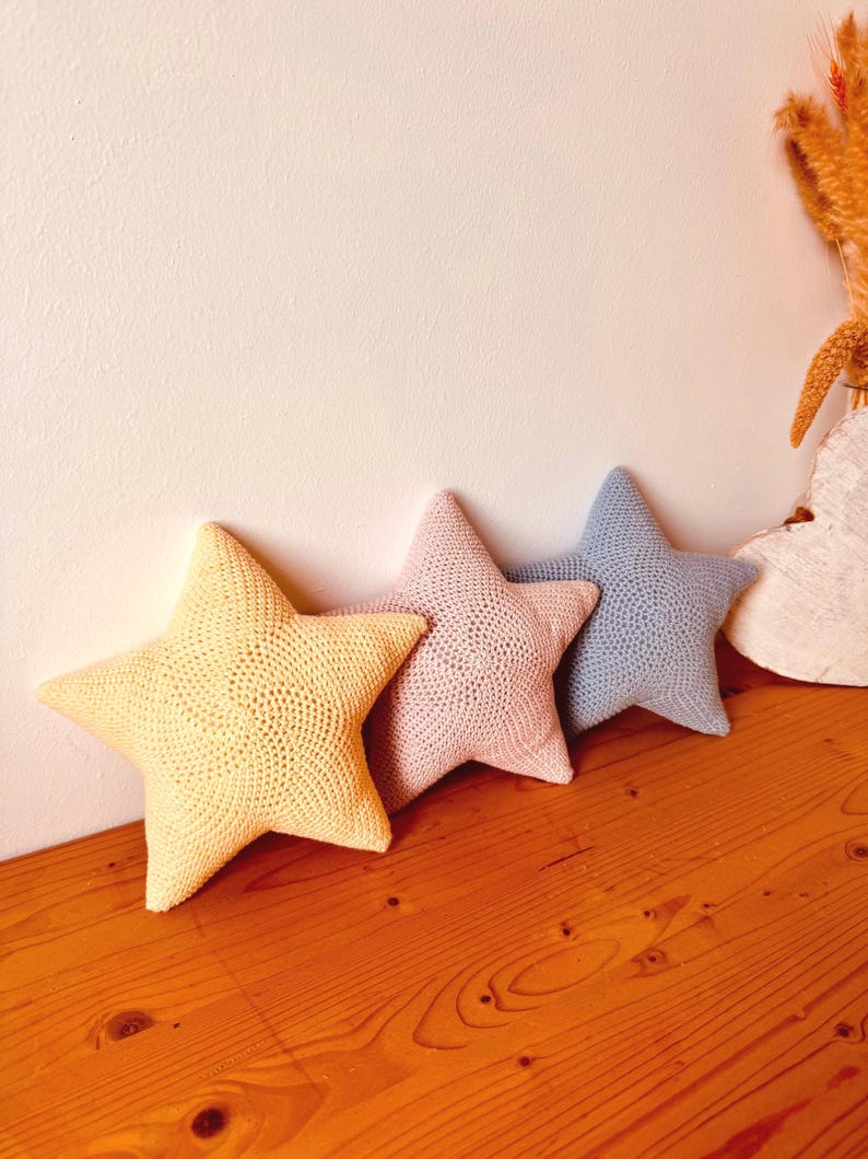 Cuscino Stella Cotone Biologico Crochet, Cuscino Decorativo per la ...