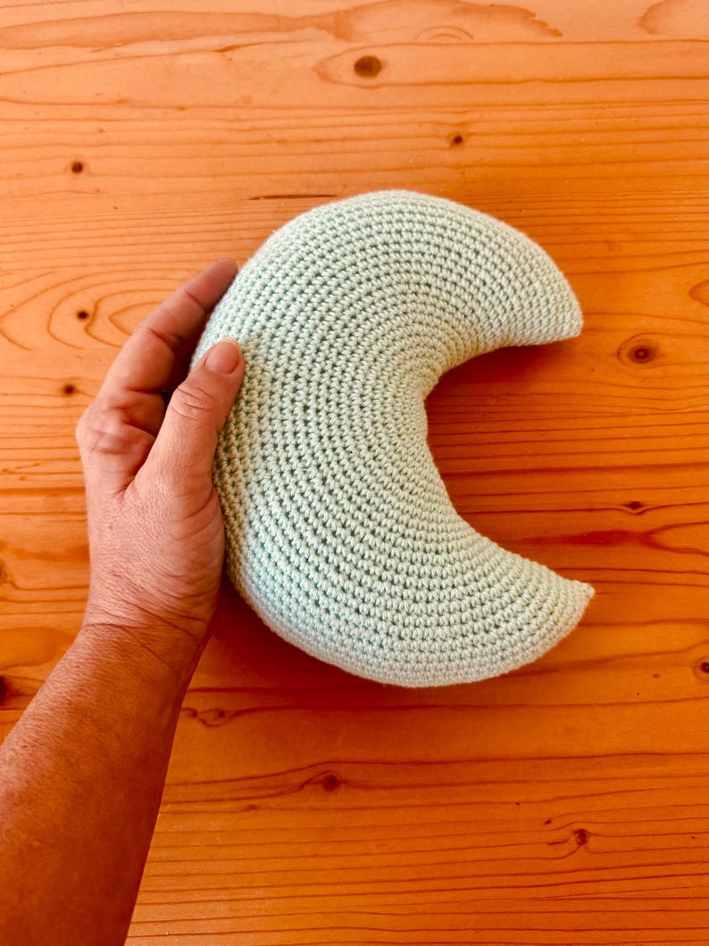 Cuscino Luna Cotone Biologico Crochet, Cuscino Decorativo per la Culla ...