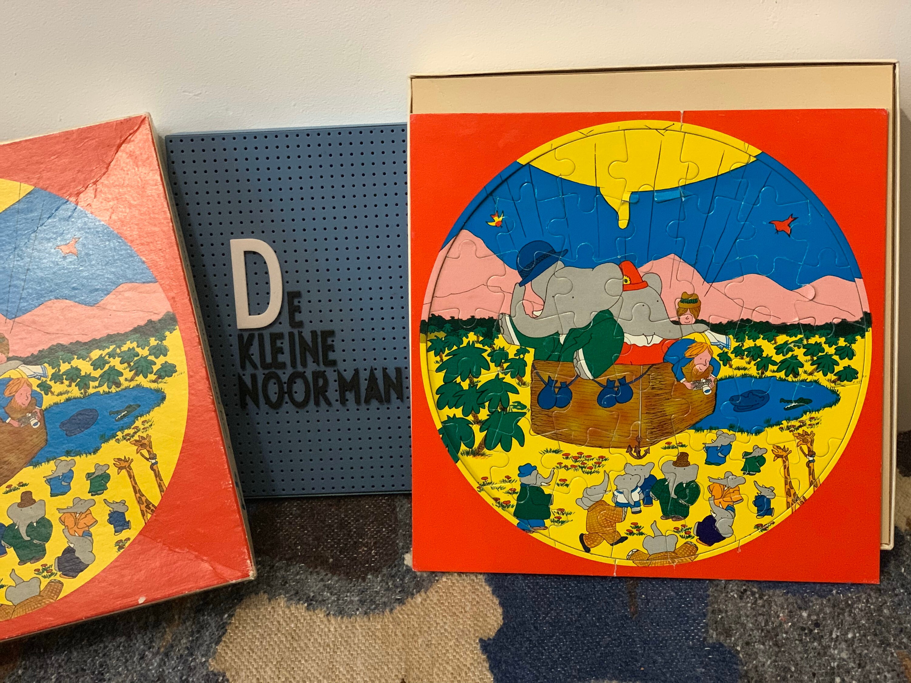 Babar the Elephant Round Puzzle in Box J. Van Brunschot NV - Etsy