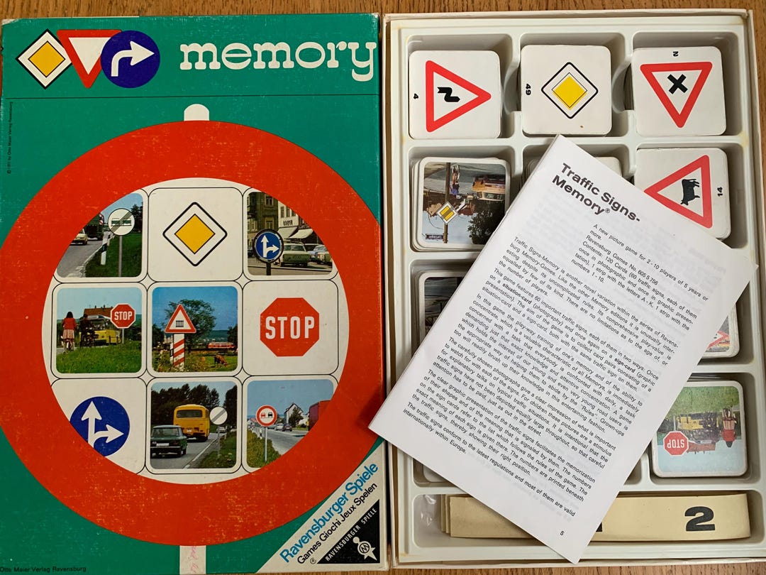 Vintage Ravensburger Traffic Signs Memory Game 1971 / Made in West ...