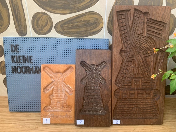 Holland Wooden Speculoos Cookie Mold Speculaasplank Dutch Vintage Mould Gingerbread molen Etsy UK