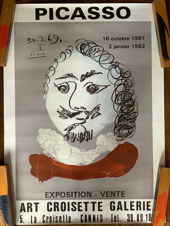Picasso poster rare Art Croisette Galerie 16 octobre 1981 | Etsy