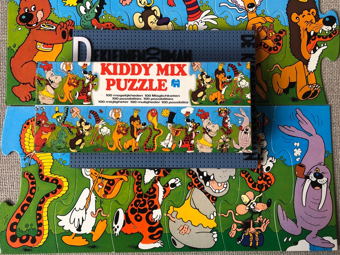 Vintage Jumbo Puzzle Games - Kiddy Mix Puzzles - 100 Possibilities Set ...
