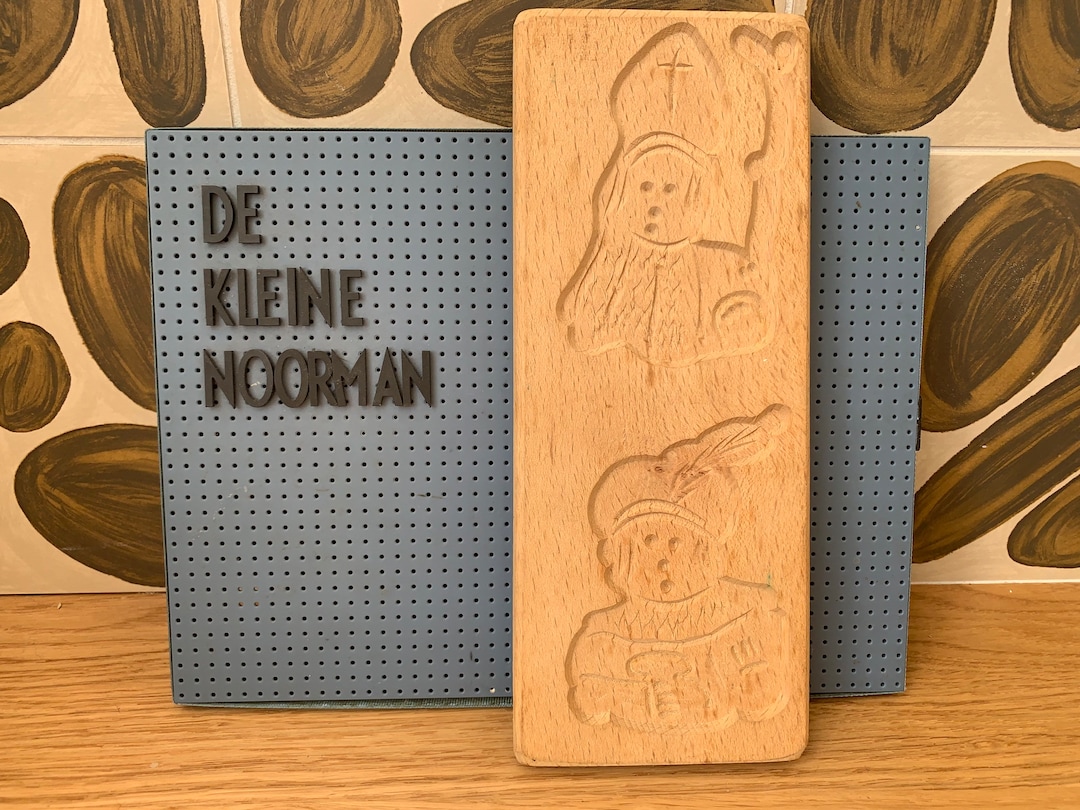 Sinterklaas With Zwarte Piet Wooden Speculoos Speculaas Cookie Mold ...