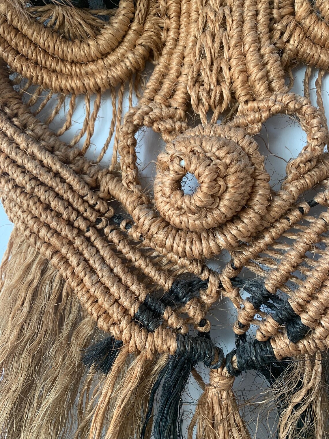 Vintage Macramé Wall Mask / Macrame Tiki / Wall Hanging Mask ...