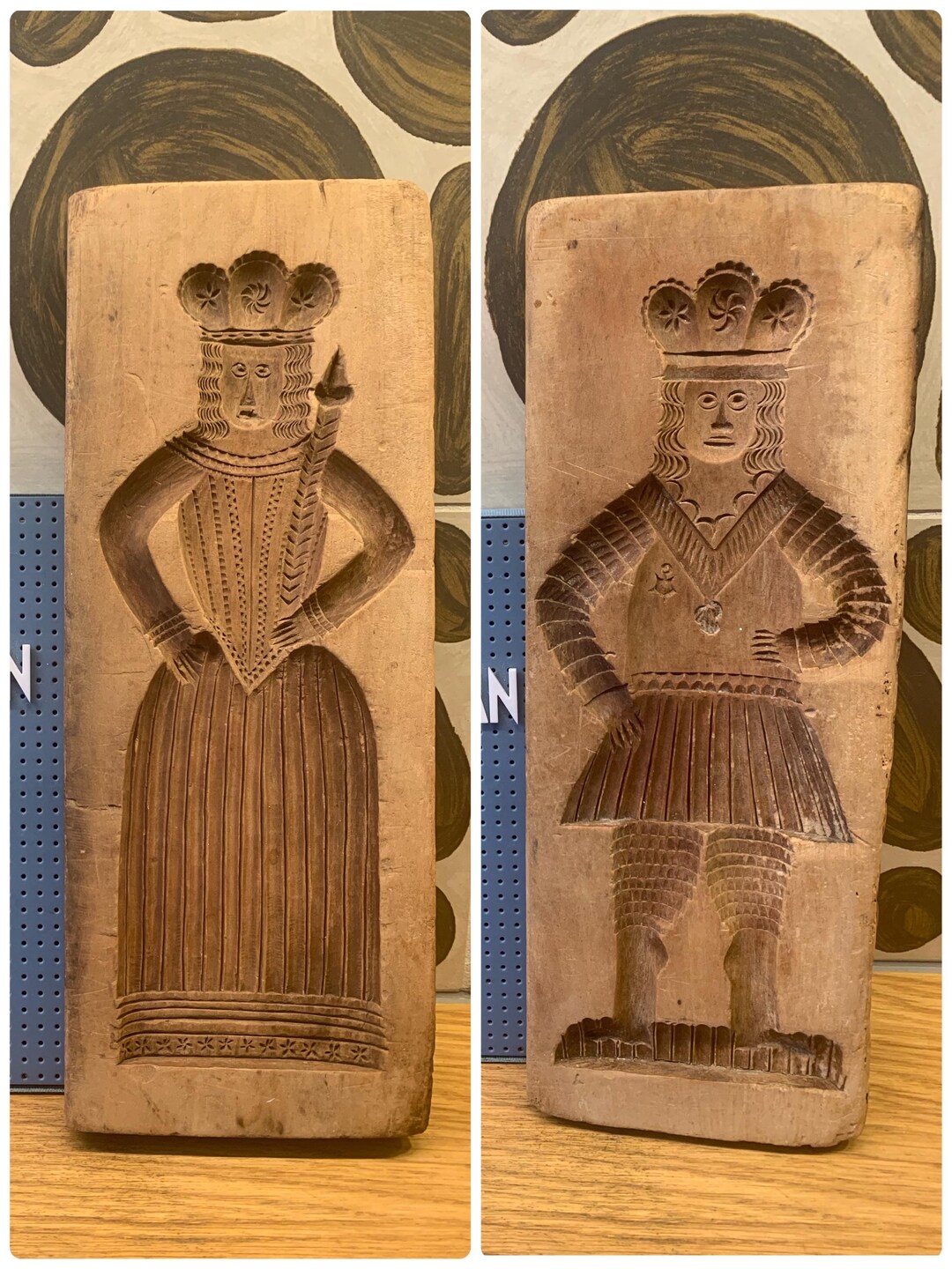 Rare Double Sided Vintage Sinterklaas Wooden Speculoos Speculaas Cookie ...