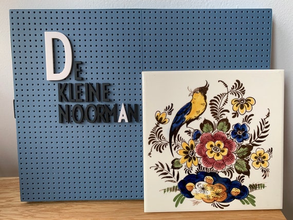 Dutch Tile Delft Holland With Flowers and Bird | Etsy