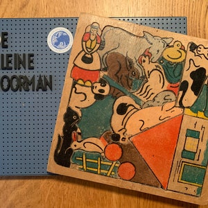 Antique 1940s Wooden Cluster/ Stand up Farm Puzzle W. Hahn Cluster-type ...