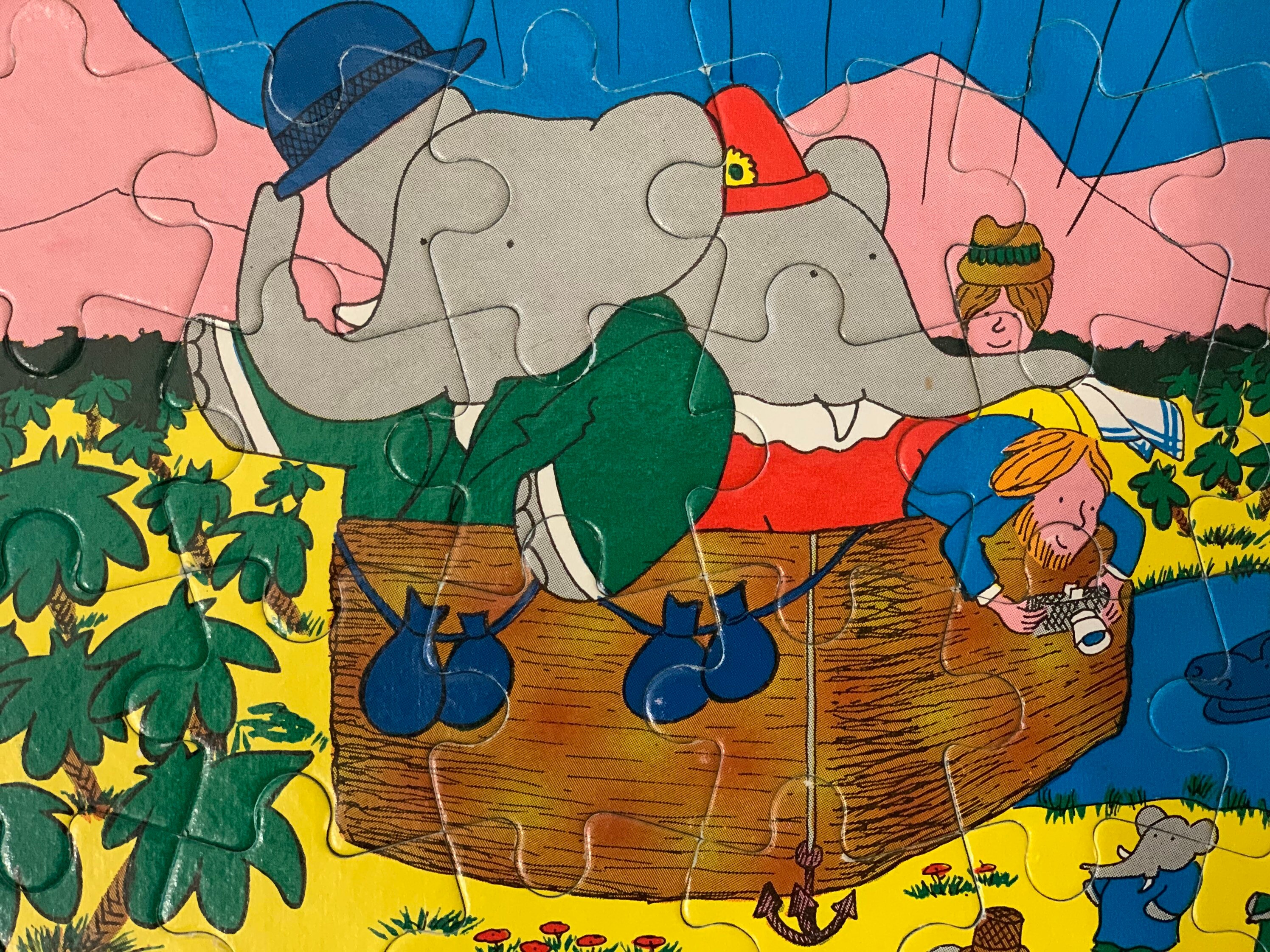 Babar the Elephant Round Puzzle in Box J. Van Brunschot NV - Etsy