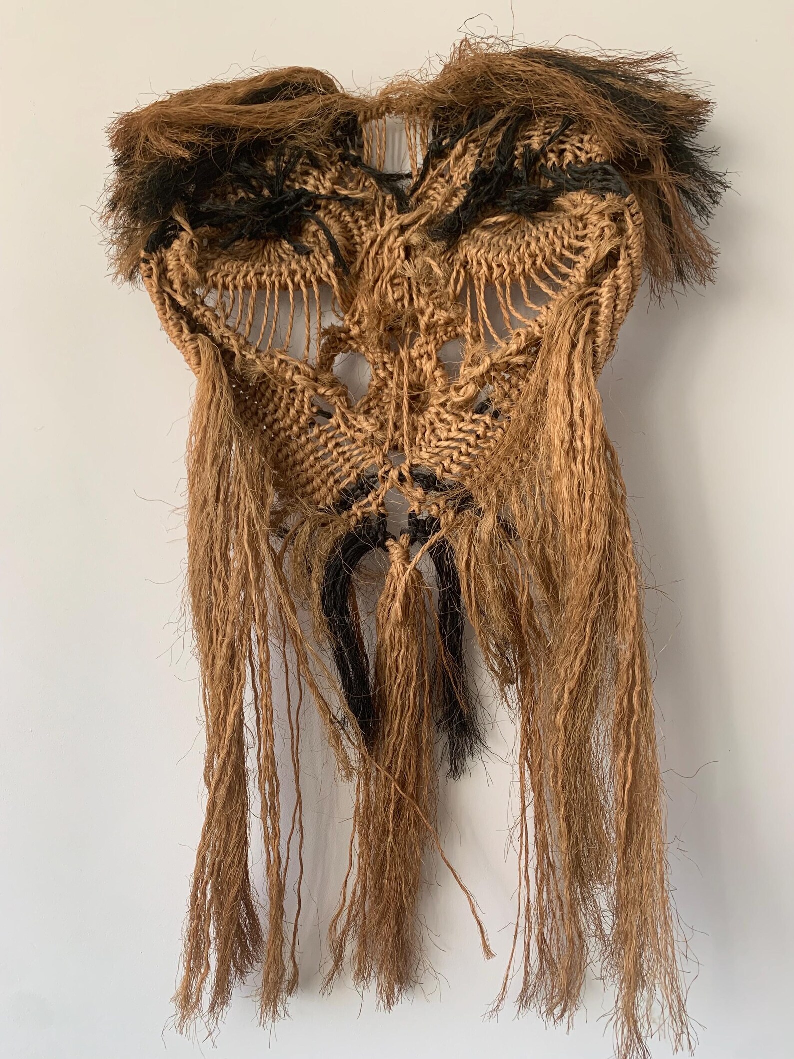 Vintage Macramé Wall Mask / Macrame Tiki / Wall Hanging Mask ...