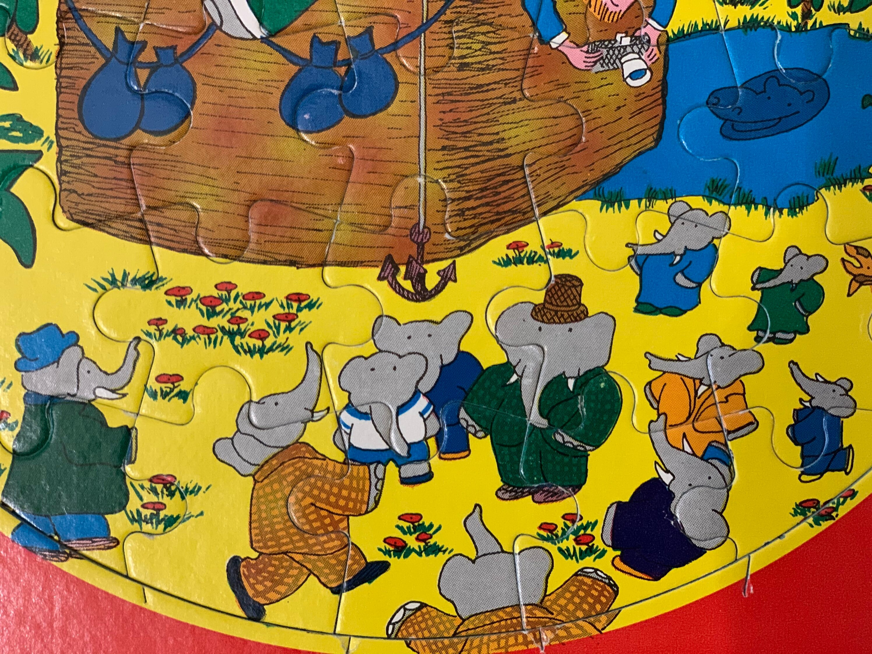 Babar the Elephant Round Puzzle in Box J. Van Brunschot NV | Etsy