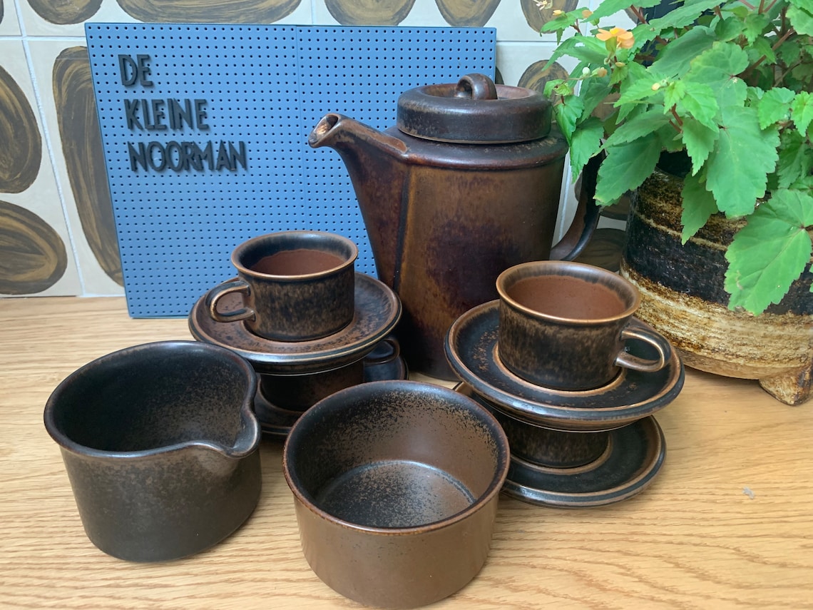 Vintage Arabia Finland Ruska Espresso Set - Etsy