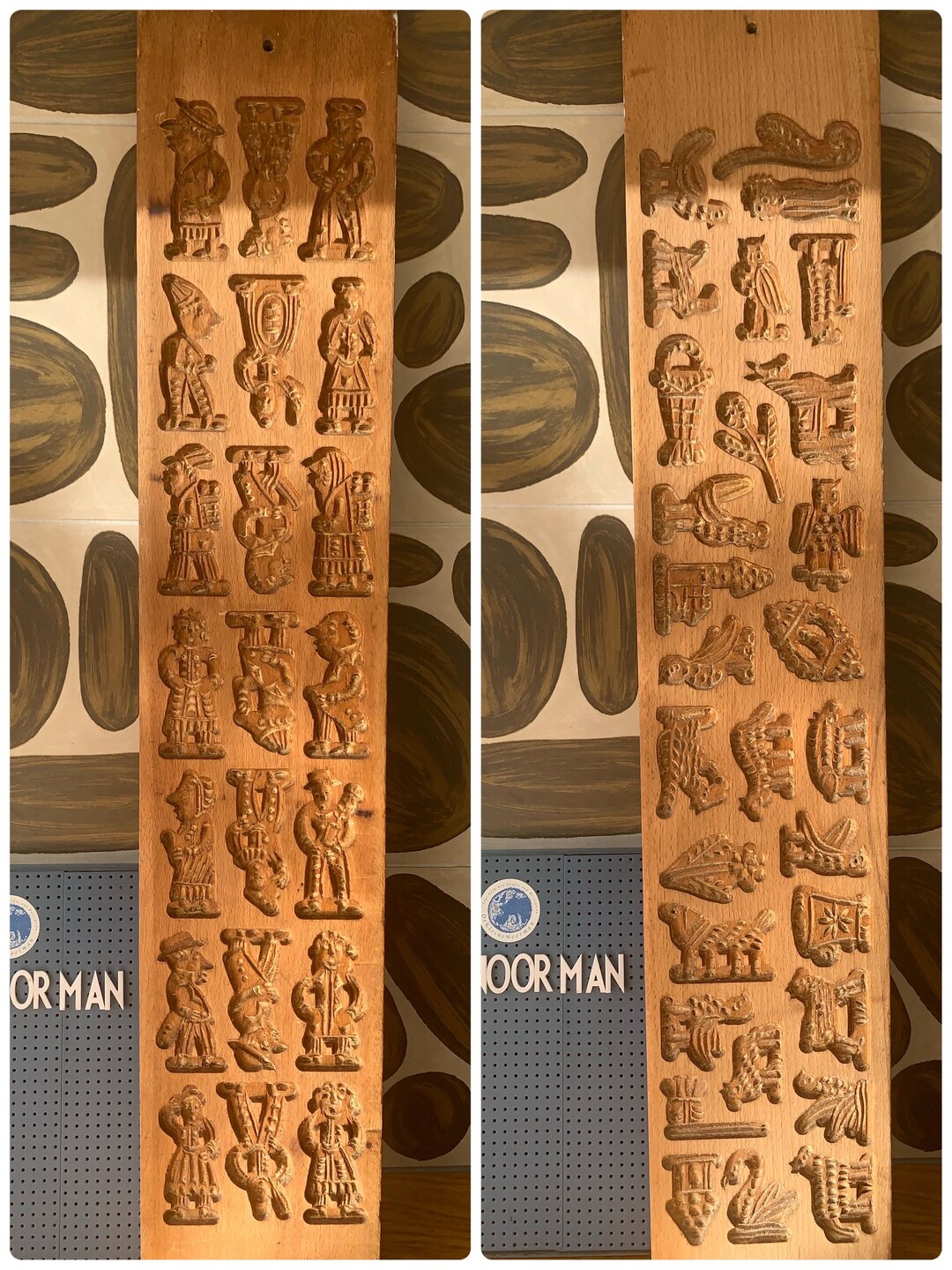 Double Sided Rare Vintage Sinterklaas Wooden Speculoos Speculaas Cookie ...