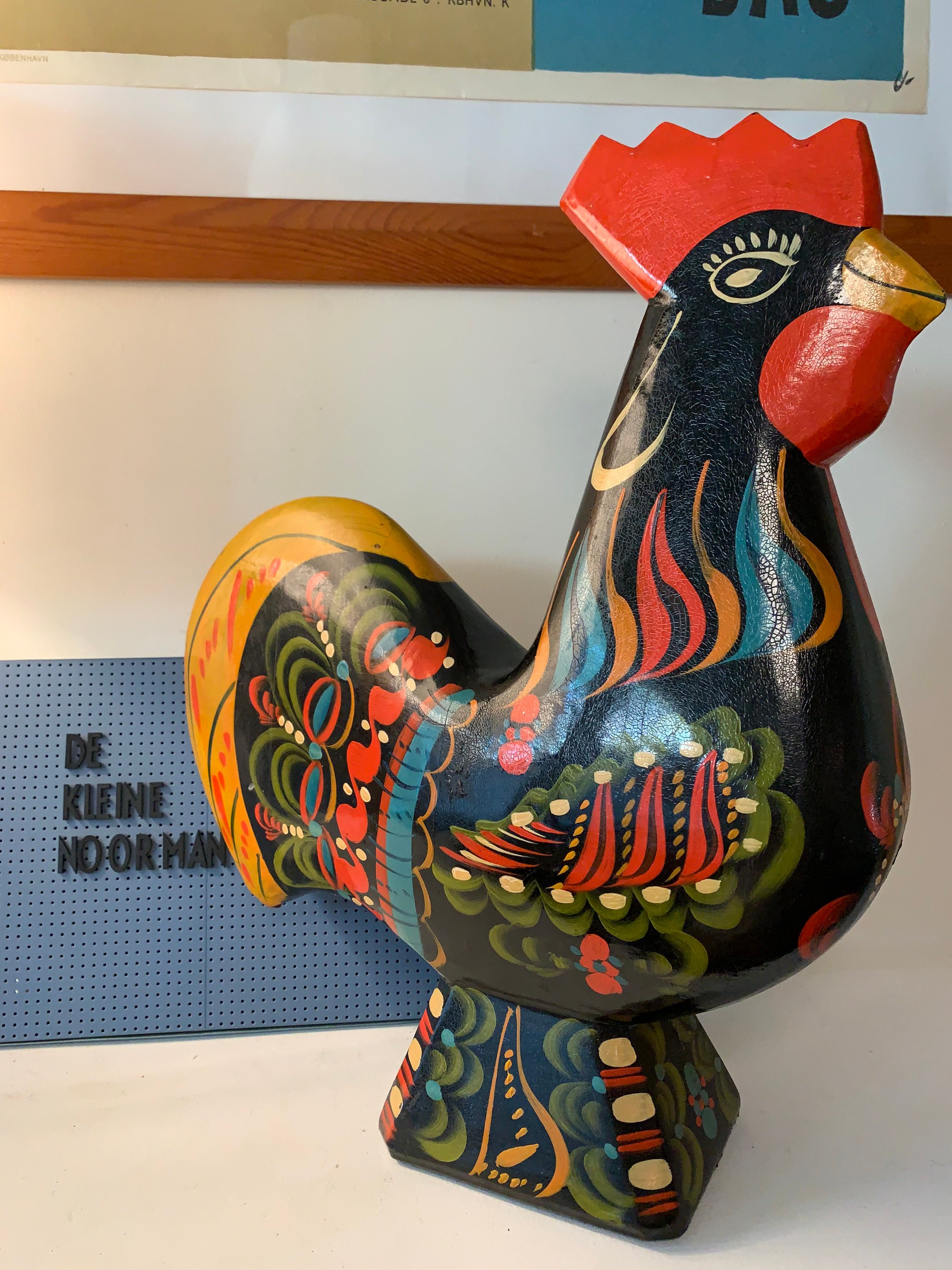 Rare Super Large 45 Cm 17.7 Inch Wooden Swedish Dala Rooster | Etsy