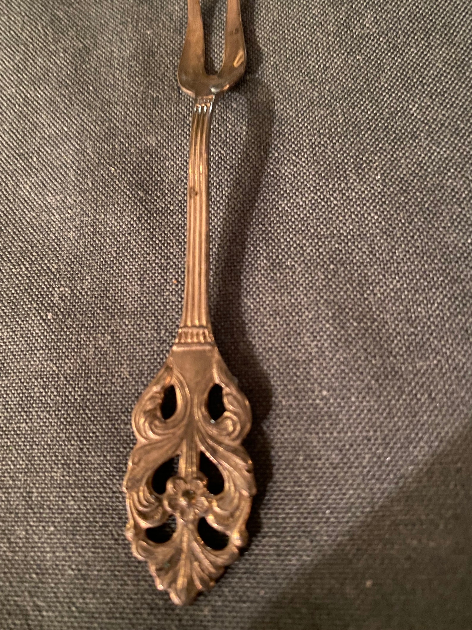 Antique Silver Plate 4" Lemon Fork- 1900 Viking Rose Pattern - Vintage ...